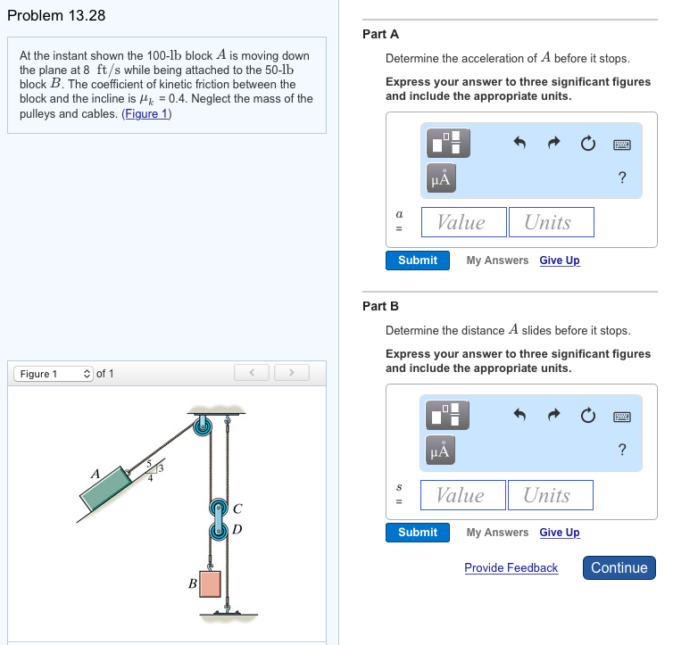 Solved At the instant shown the 100-lb block A is moving | Chegg.com