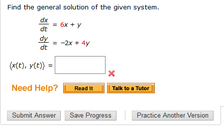 Solved Find the general solution of the given system. | Chegg.com