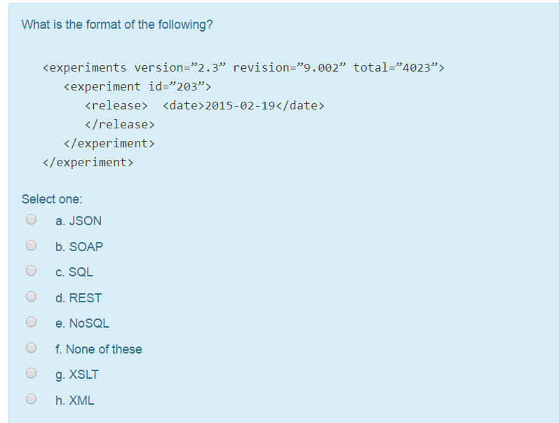 Solved What is the format of the following? kexperiments | Chegg.com