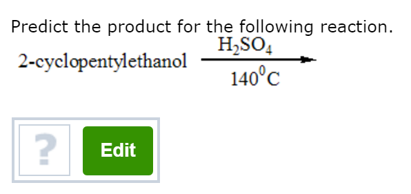 Solved Predict the product for the following reaction. H2SO4 | Chegg.com