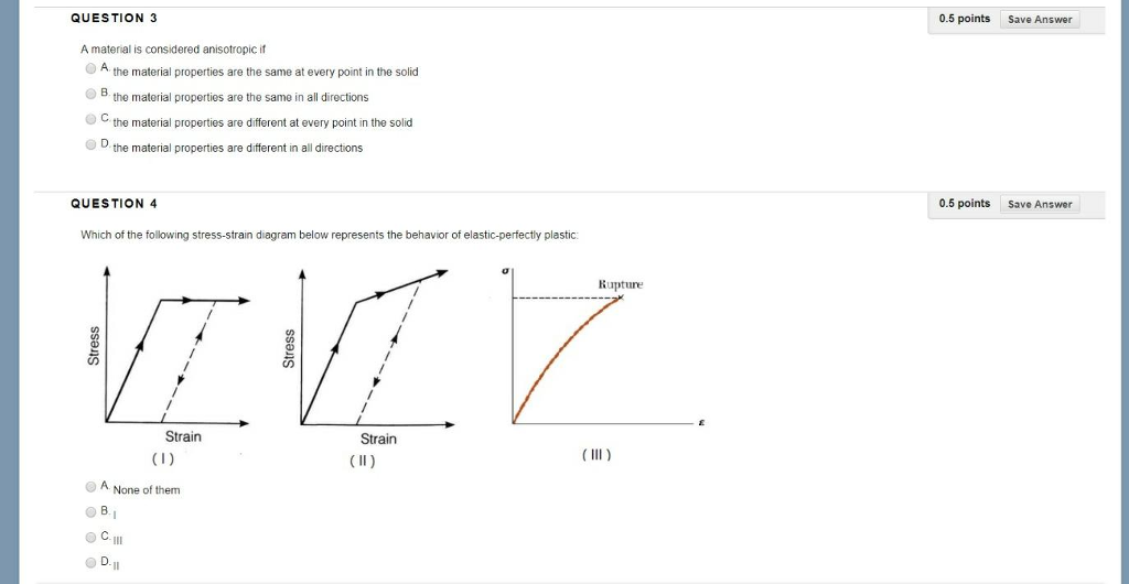 Solved QUESTION 1 0.5 points Save Answer A material is | Chegg.com