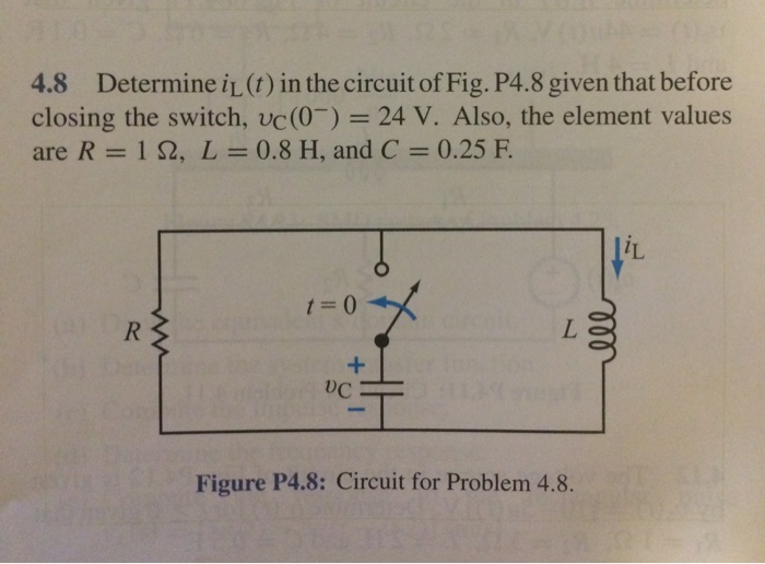 Solved 4.8 Determine iL(t) in the circuit of Fig. P4.8 given | Chegg.com