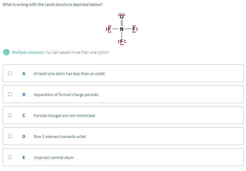 Solved What is wrong with the Lewis structure depicted | Chegg.com