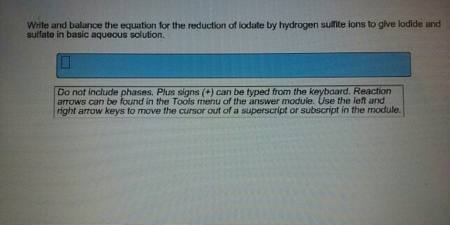 Solved Write And Balance The Equation For The Reduction Of