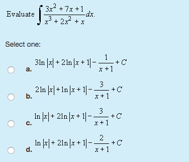 Solved 2c Evaluate lim Select one: a. co Oc. 1/3 O d. 0 | Chegg.com