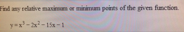 Solved Find any relative maximum or minimum points of the | Chegg.com