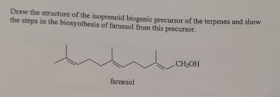 Draw the structure of the isoprenoid biogenic | Chegg.com