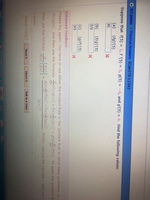Solved Suppose That F 5 1 F 5 5 G 5 4 And