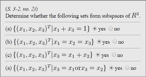 Solved (S. 3-2, no. 2)) Determine whether the following sets | Chegg.com
