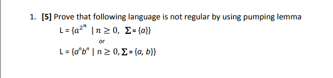 Solved Prove that the following language is not regular by | Chegg.com