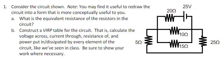 Solved 25V Consider the circuit shown. Note: You may find it | Chegg.com