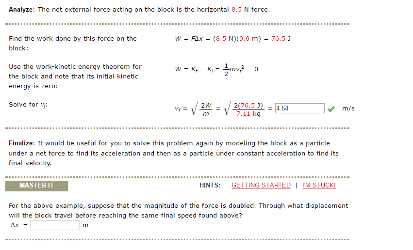 Solved Analyze The Net External Force Acting On The Block 