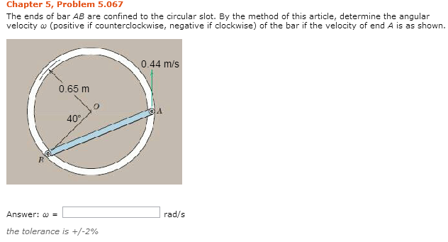 Solved The ends of bar AB are confined to the circular slot. | Chegg.com
