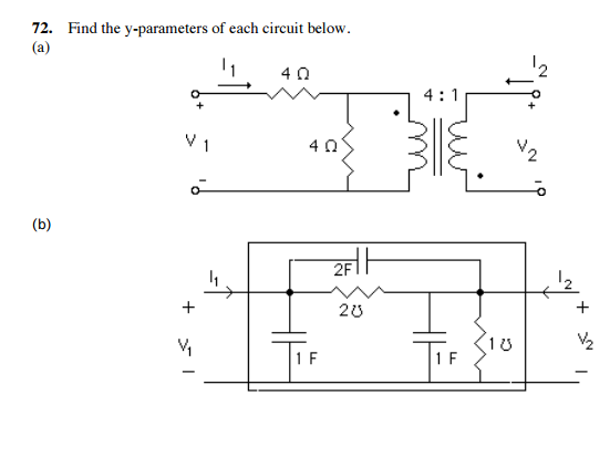 Solved Find the y-parameters of each circuit below. | Chegg.com