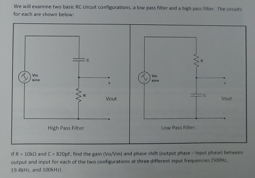 Solved We will examine two basic RC circuit configurations, | Chegg.com