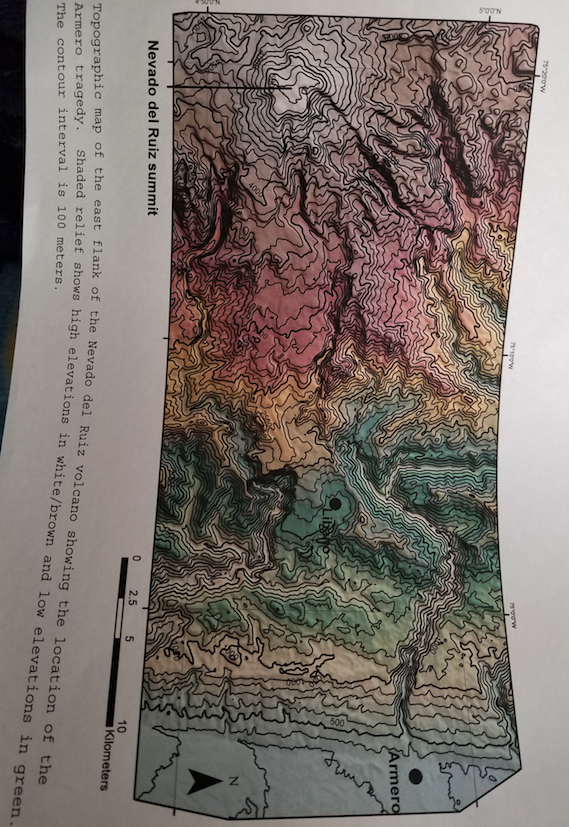 Solved 787ow N.oos Armero N Nevado del Ruiz summit O 2.5 5 | Chegg.com