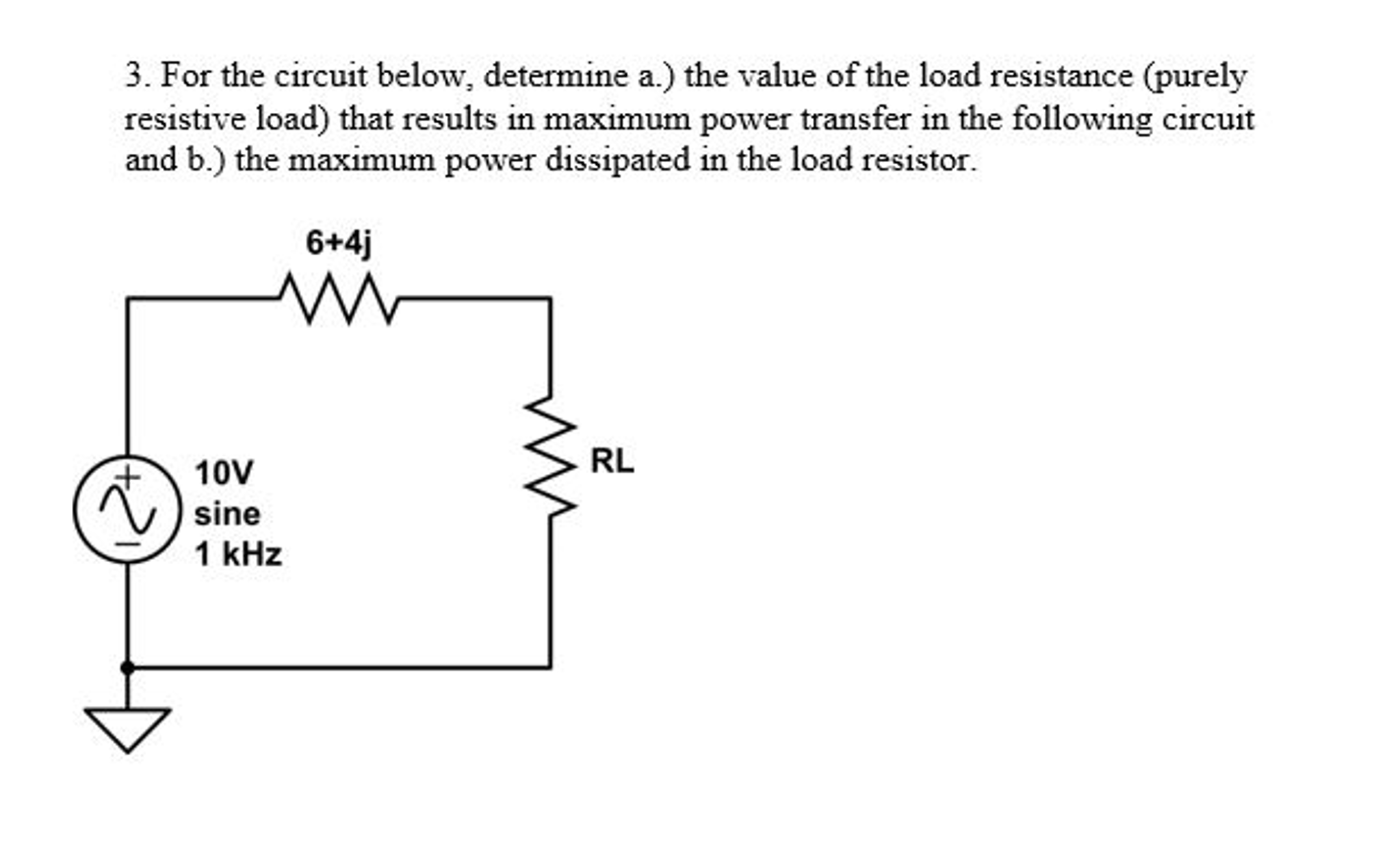 Solved For the circuit below, determine the value of the | Chegg.com