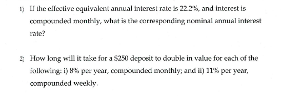 If the effective equivalent annual interest rate is | Chegg.com