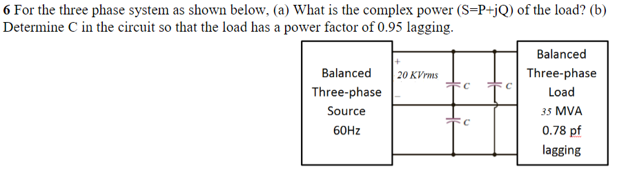 Solved 6 For the three phase system as shown below, (a) What | Chegg.com
