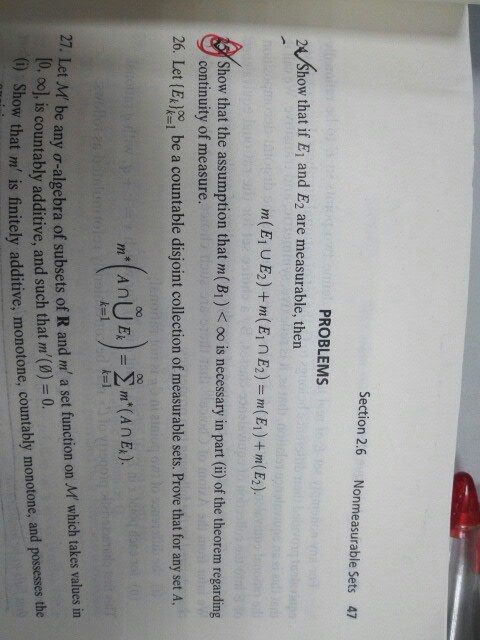 Solved Section 2.6 Nonmeasurable Sets 47 24 Show that if Ej | Chegg.com