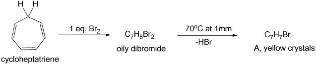 Solved 1. Treatment of cycloheptatriene with one equivalent | Chegg.com