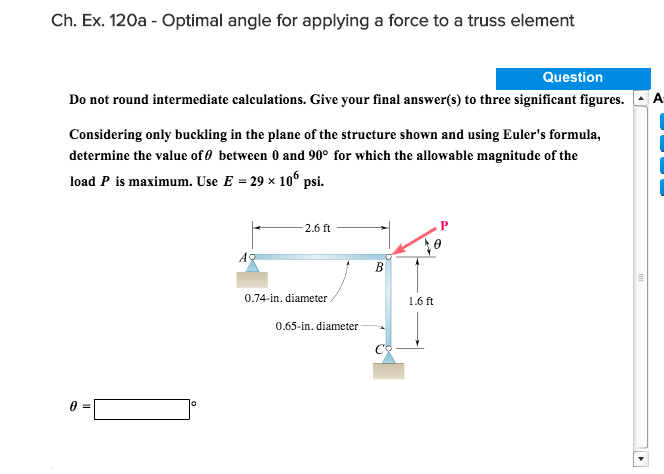 Solved Ch. Ex. 120a-Optimal angle for applying a force to a | Chegg.com