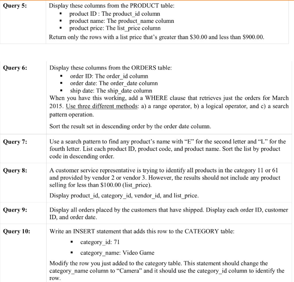 Solved I need help with some SQL questions, specifically | Chegg.com