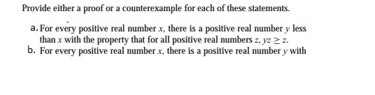 Solved Provide either a proof or a counterexample for each | Chegg.com