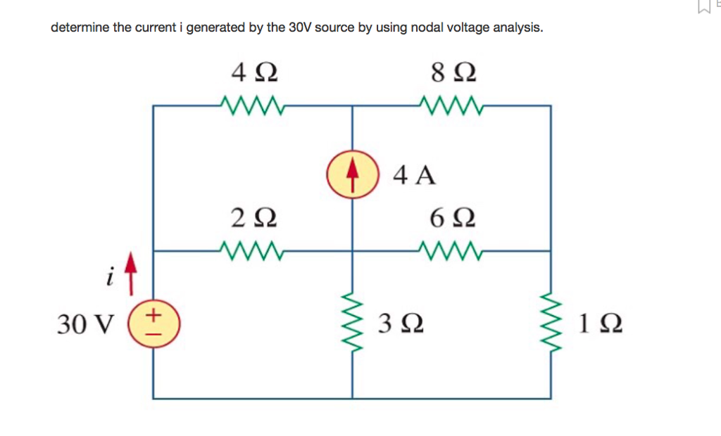 Solved Determine the current i generated by the 30V source | Chegg.com