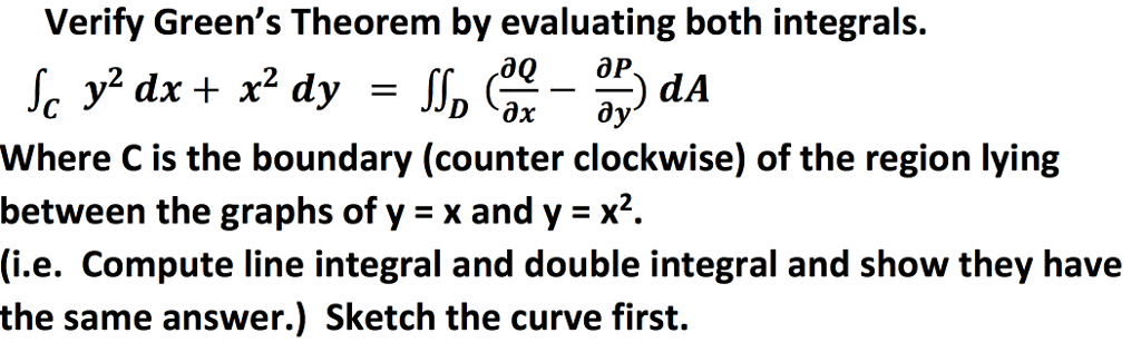 Solved Verify Green's Theorem by evaluating both integrals. | Chegg.com