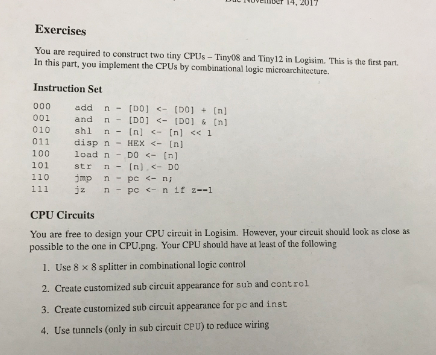 Exercises You are required to construct two tiny | Chegg.com