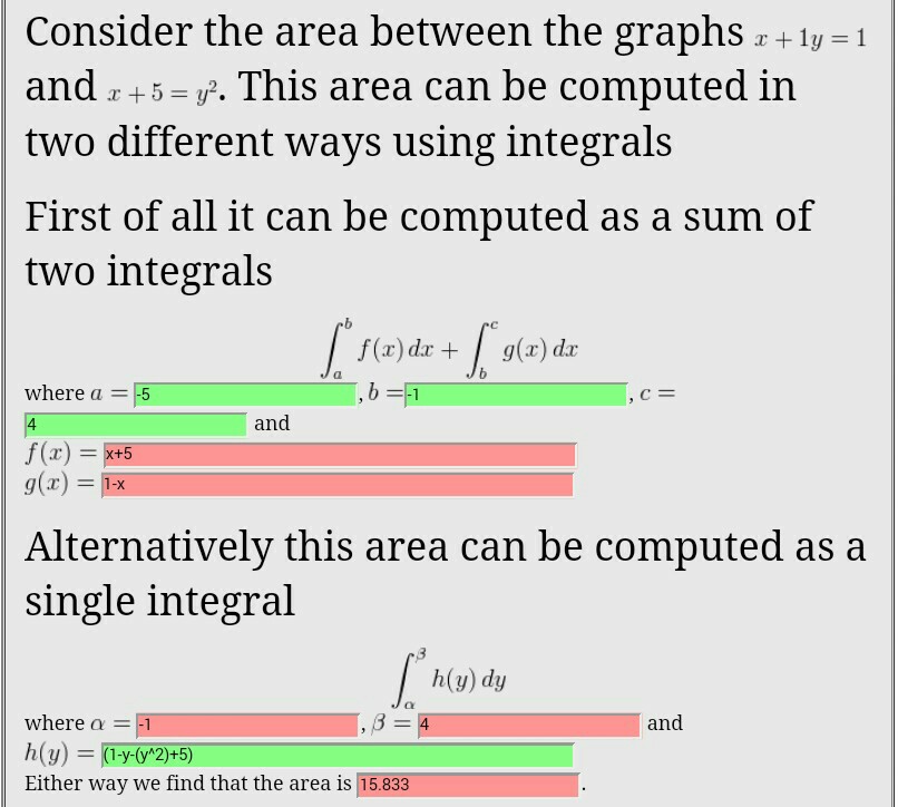 Solved Consider the area between the graphs r +ly - 1 and x | Chegg.com