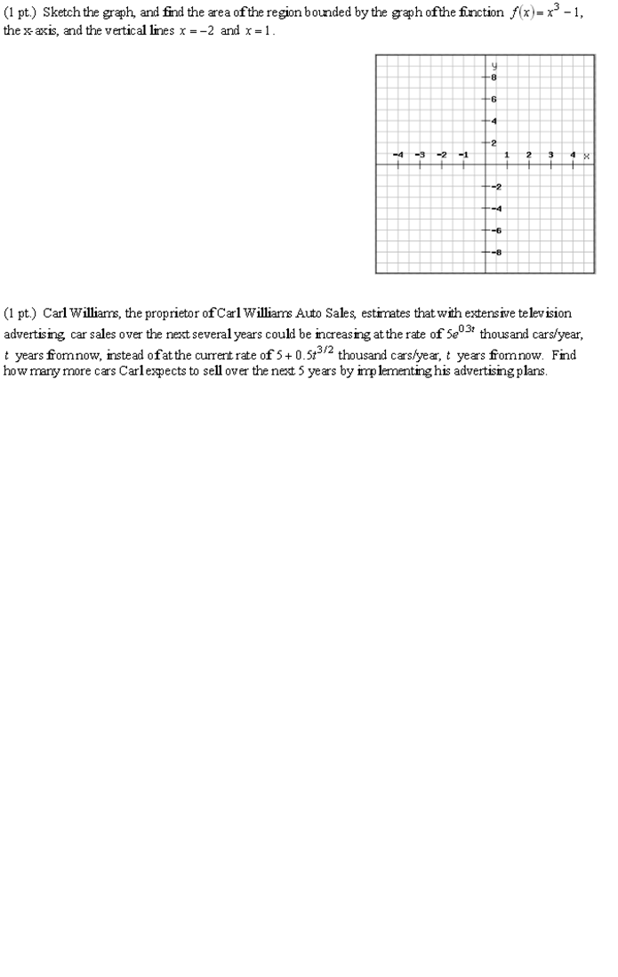 Solved (1 pt.) sketch the graph, and find the area ofthe | Chegg.com