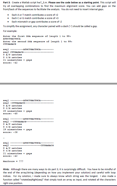 Part 1: Create a Matlab script hw7_1.m that prompts | Chegg.com