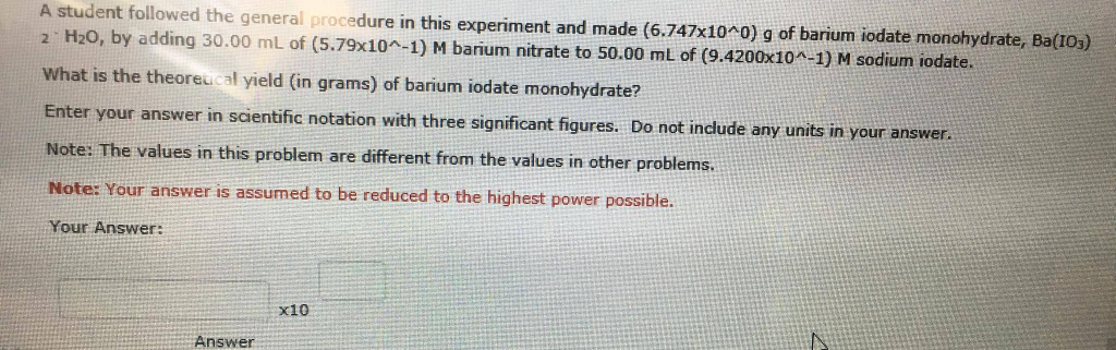 Solved A student followed the general procedure in this | Chegg.com