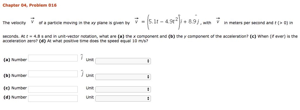 Solved The velocity v of a particle moving in the xy plane | Chegg.com