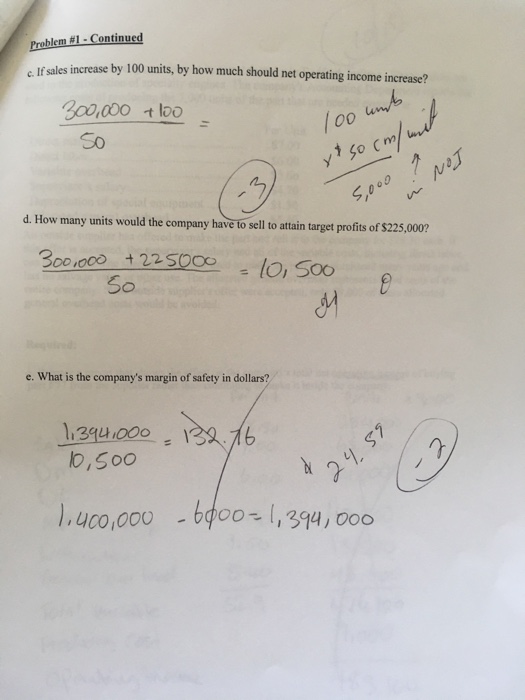 If sales increase by 100 units, by how much should | Chegg.com