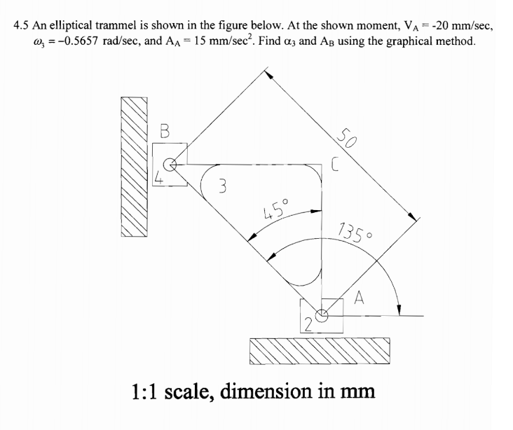 Solved An elliptical trammel is shown in the figure below. | Chegg.com