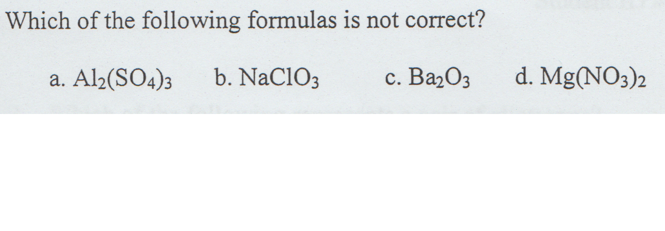 Solved Which of the following formulas is not correct? a. | Chegg.com