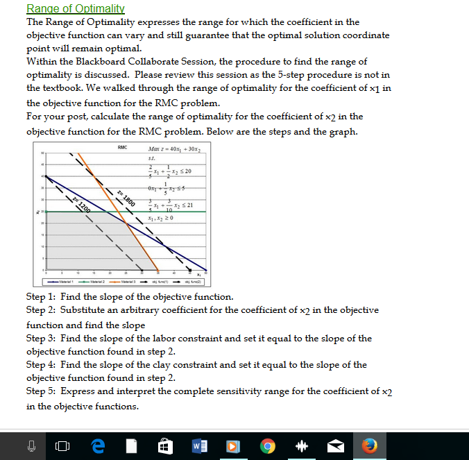 Solved The Range of Optimality expresses the range for which | Chegg.com