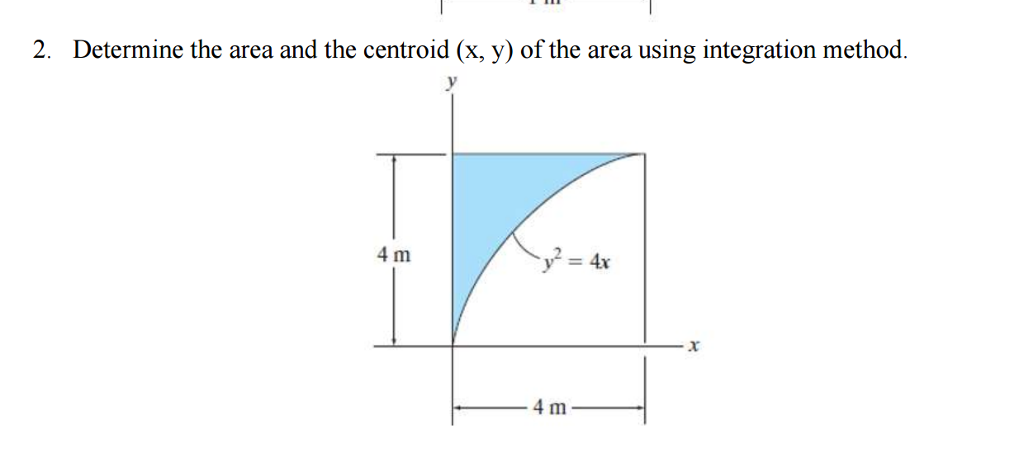 Solved Determine the area and the centroid (x, y) of the | Chegg.com