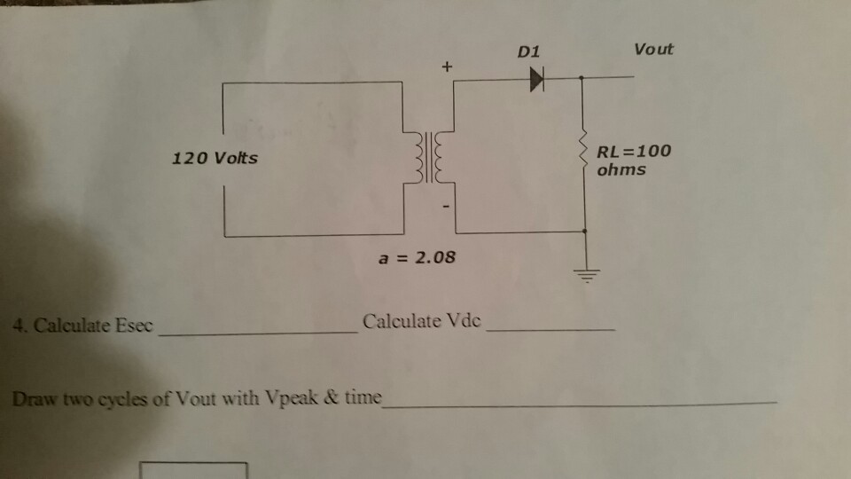 Solved Draw two cycles of Vout with Vpeak & time | Chegg.com