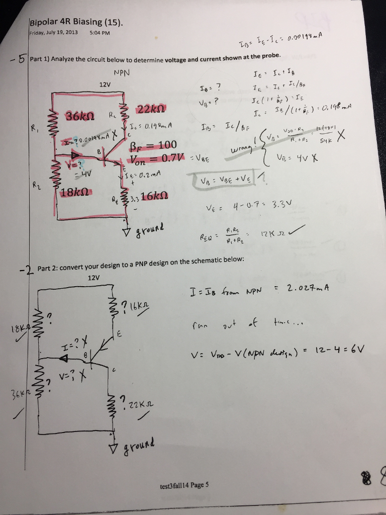 Solved Find VB and IB of NPN with the highlighted | Chegg.com