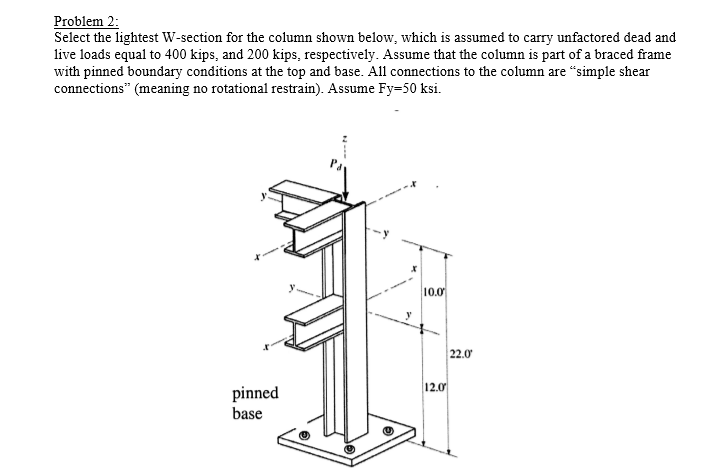 Solved Problem'2 Select the lightest W-section for the | Chegg.com