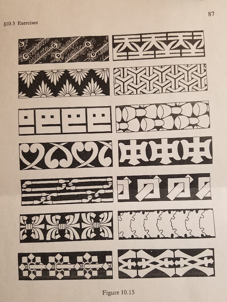 Solved Problem about Frieze groups. Please answer both parts | Chegg.com