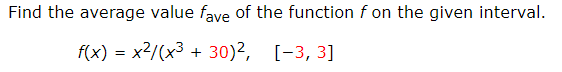 Solved Find the average value fave of the function f on the | Chegg.com