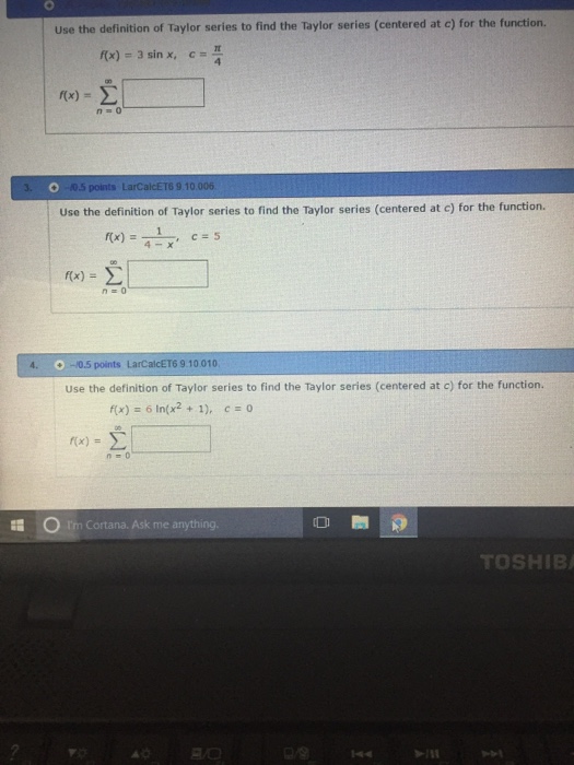 Solved Use the definition of Taylor series to find the | Chegg.com