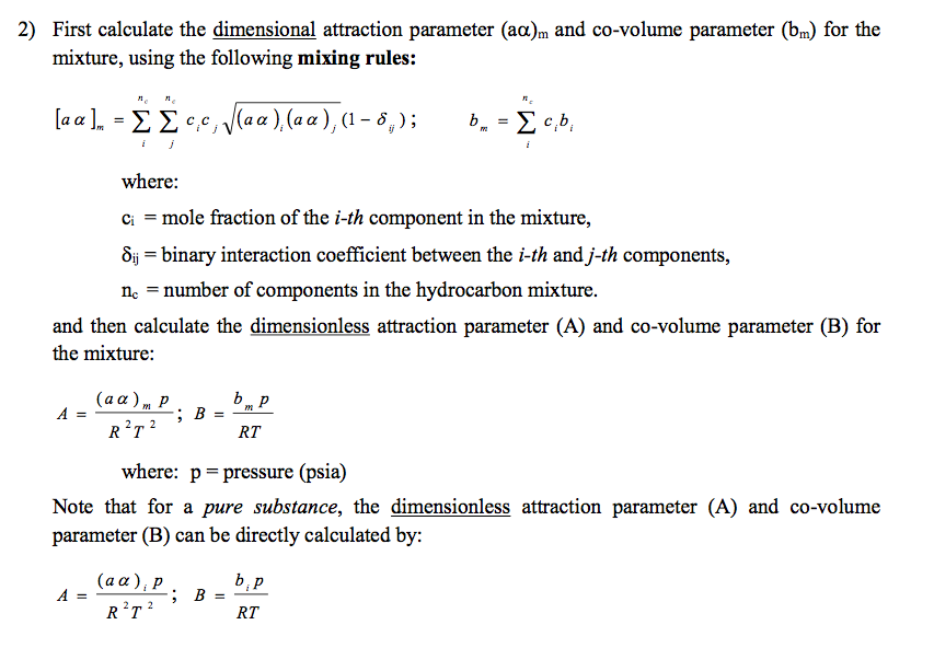 The SRKEOS in Z The SRK EOS can be written in its | Chegg.com