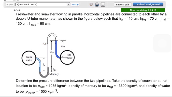 Solved Freshwater and seawater flowing in parallel | Chegg.com