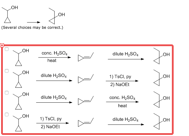 Solved (Several choices may be correct.) 1)HBr 2) NaOMe 1) | Chegg.com Solved (Several choices may be correct.) 1)HBr 2) NaOMe 1) | Chegg.com